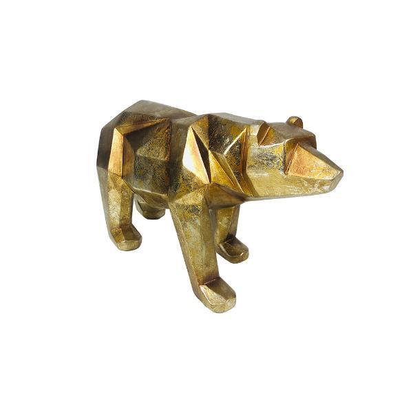 Estatueta De Resina Elby Urso 18cm Dourado | Leroy Merlin