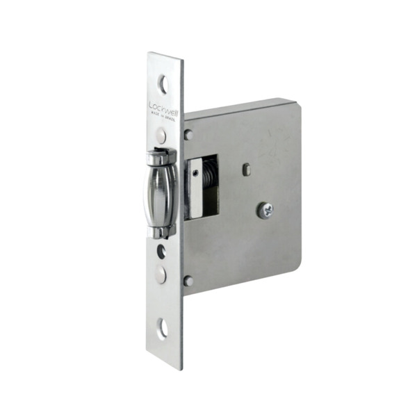 Fecho Trinco Rolete Sem Chave Inox Escovado Lockwell | Leroy Merlin