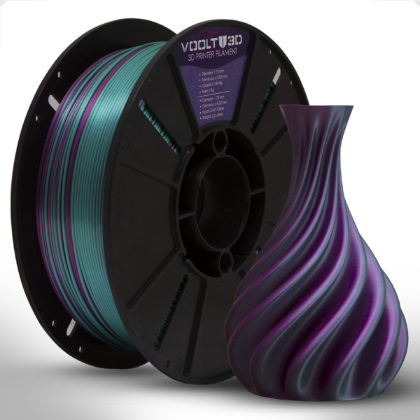 Filamento Pla Duo Color Ametista E Verde Premium 1kg, Duas Cores V-silk ...