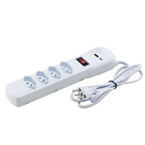 Filtro de Linha e Protetor 1 Metro 4 Tomadas 2 USB 10A Branco Lexman | Leroy Merlin
