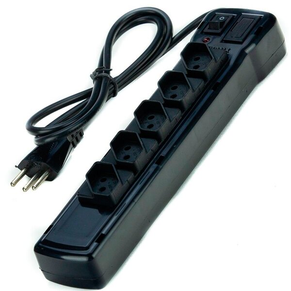 Filtro De Linha Fiolux Multiuso Com 5 Tomadas 2p+t Preto | Leroy Merlin