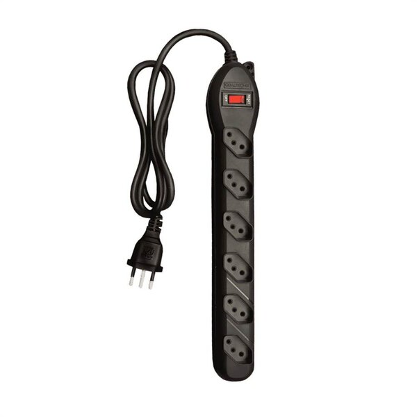 Filtro De Linha Qualitronix 6 Tomadas Bivolt Preto - Qfl6 | Leroy Merlin