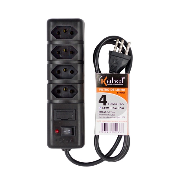 Filtro Linha 4 Tomadas Bivolt Kahel | Leroy Merlin