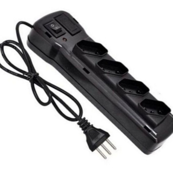 Filtro Linha Fiolux 4 Tomadas Bivolt Preto Blister | Leroy Merlin