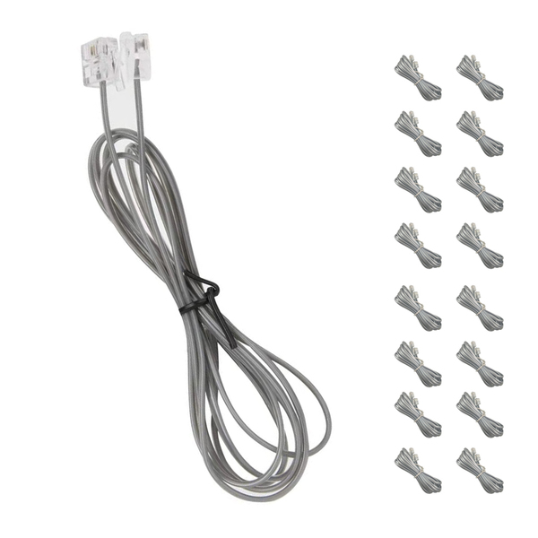 Fio Cabo Telefonico Rj11 1m E 60cm Kit 50 Uni Telefone Extensao Fixo ...