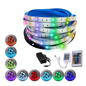 Fita Led 5050 Rgb 5m 12v 300led Com Silicone Controle Fonte | Leroy Merlin