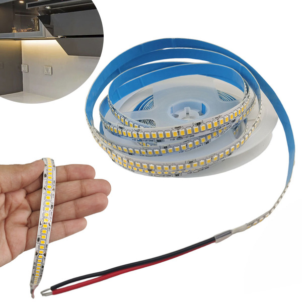 Fita Led 5 Metros 240 Leds 3.000k 16w 12v Iluminaçao Sala Quarto Gesso ...