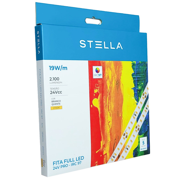 Fita Led Full Pro 19w/m 2700k 24v Ip20 Irc97 5m Stella | Leroy Merlin