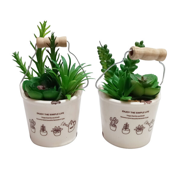 Flor Artificial De Plástico Com Vaso De Cerâmica Sofisticado | Leroy Merlin