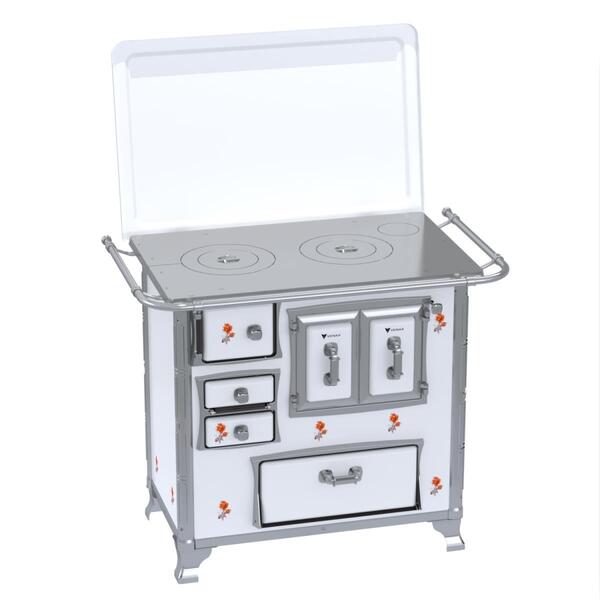 Fogao A Lenha Gii N 1 Gab Sec Branco Flor Com Tampa | Leroy Merlin