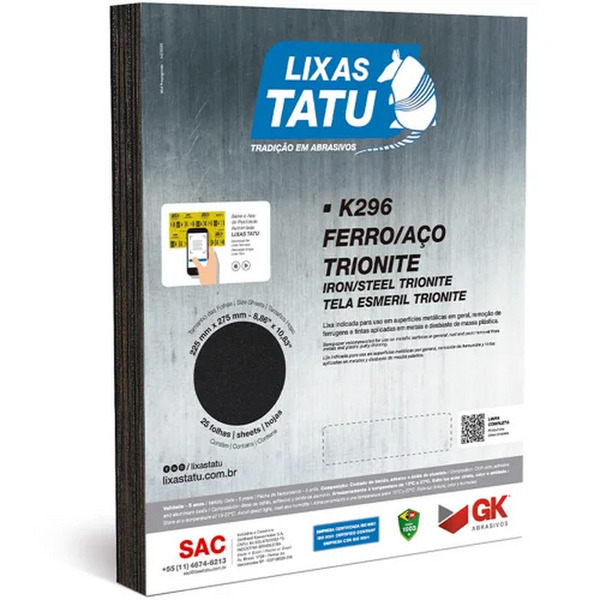 Folha De Lixa Para Ferro E Aço Tatu Grão 040 (k296) | Leroy Merlin