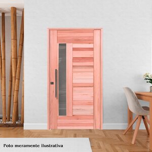 Folha De Porta De Madeira 210x80cm Pe34 Com Visor Esel | Leroy Merlin