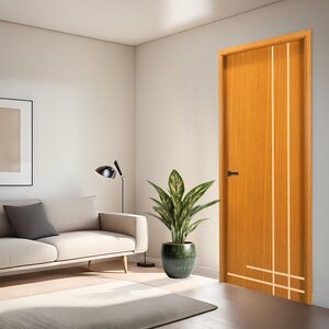 Folha De Porta Em Madeira Frisada 5 210x60x3,5cm Gitale Portas Branco ...