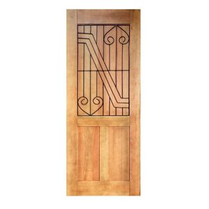 Folha De Porta Madeira Maciça Meia Grade Coração Geometric 80x210x3,5cm ...