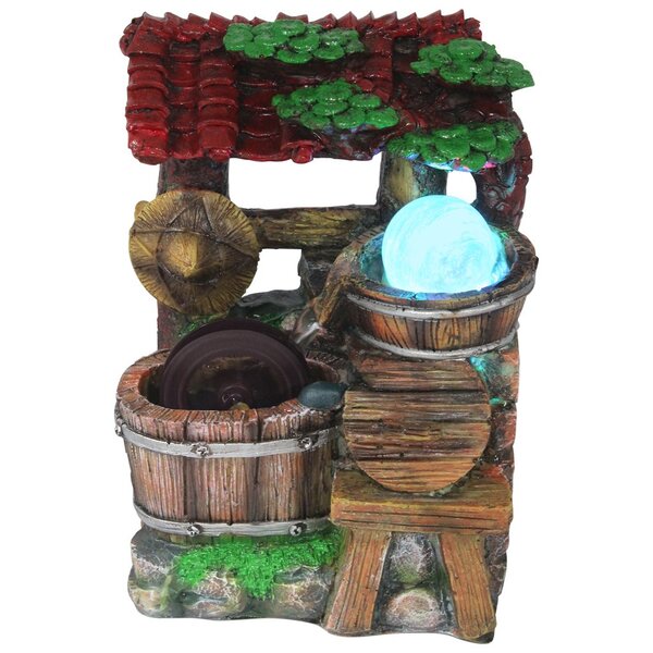 Fonte De Água Cascata Roda D'água Decoração Em Resina - 220v | Leroy Merlin