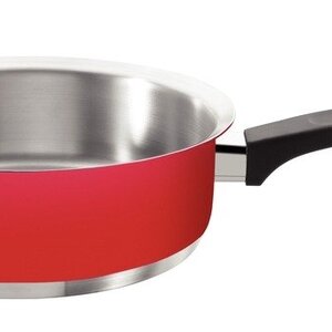 Frigideira Aço Inox Vermelha Duo Color Tramontina 20cm 2,1l Tampa Inox ...