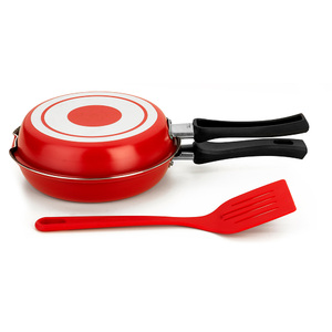 Frigideira Dupla Antiaderente 18 Cm Com Espátula Vermelho Essencial ...