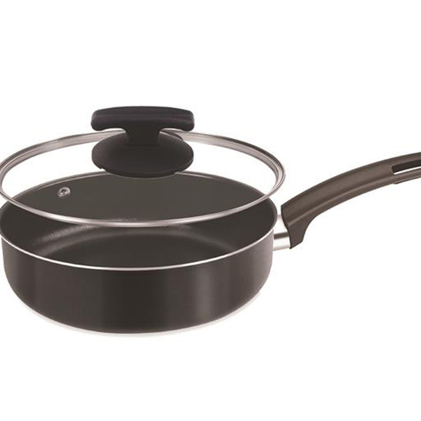 Frigideira Reta Alta Fortaleza Com Tampa De Vidro Black Ø 22cm | Leroy ...
