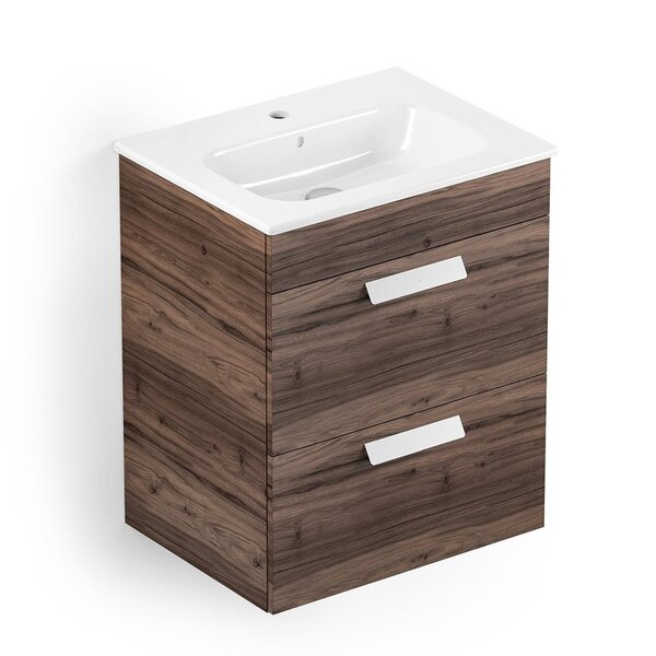 Gabinete 2 Gavetas 60x45 Sem Lavatório Debba Castaine Marrom | Leroy Merlin