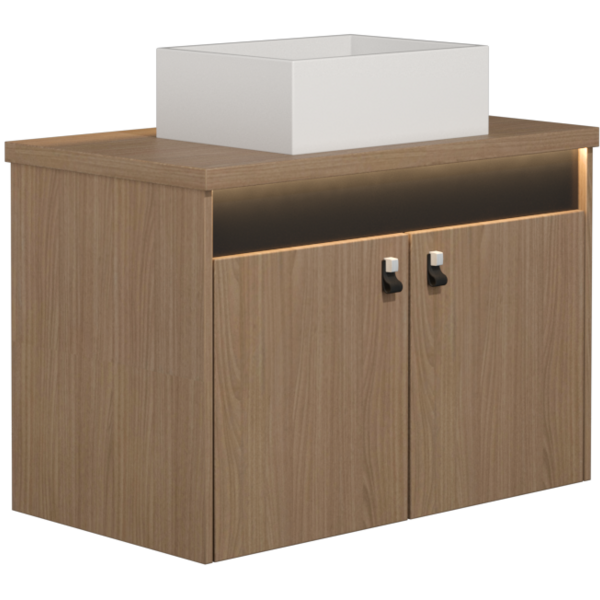 Gabinete Suspenso Para Banheiro Tech Led 2p 80 Cm | Leroy Merlin