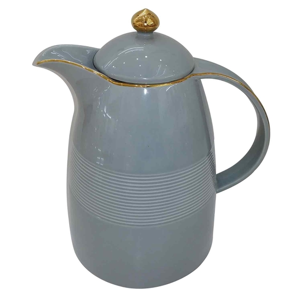 Garrafa Termica De Porcelna Cinza E Dourado | Leroy Merlin