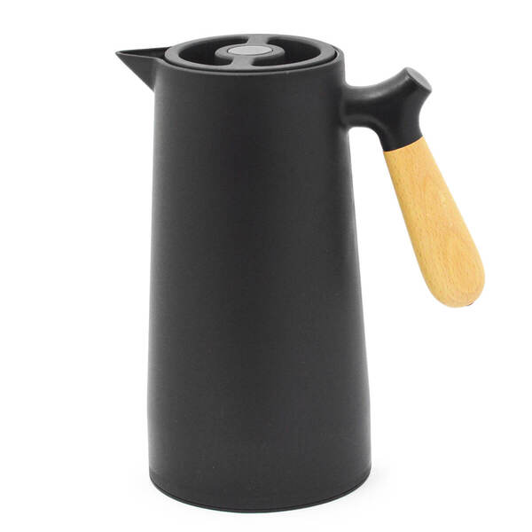 Garrafa Térmica Para Café Chá Fosca Cabo De Madeira 1l Preto | Leroy Merlin