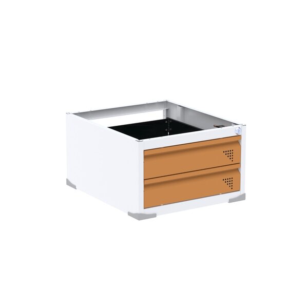 Gaveteiro Aéreo 2 Gavetas Aretto Branco/laranja Picasso | Leroy Merlin