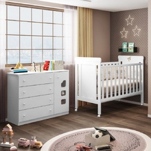 Conjunto Quarto Infantil Cômoda E Berço Ben Branco | Leroy Merlin