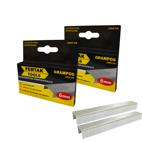 Grampos 6mm Para Grampeador Tapeceiro 2000 Peças Fertak | Leroy Merlin