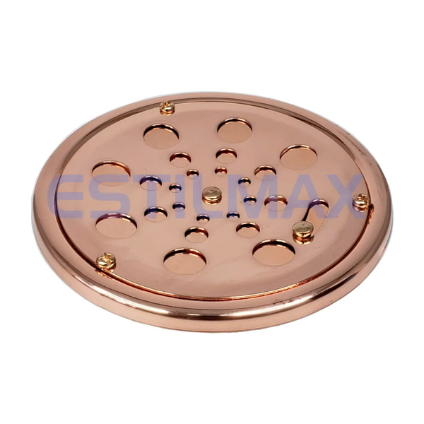 Grelha Redonda Inox Com Caixilho Rose 15cm - Estilmax | Leroy Merlin