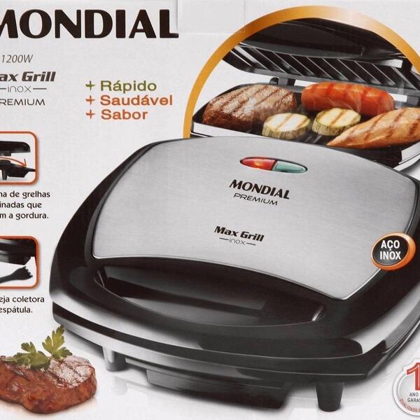 Grill Mondial G-07 Premium Max Grill Com Espátula E Bandeja Coletora ...
