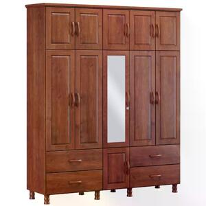 Guarda Roupa 11 Pt Tripartido Com Espelho Madeira Maciça 1174t Bronze ...