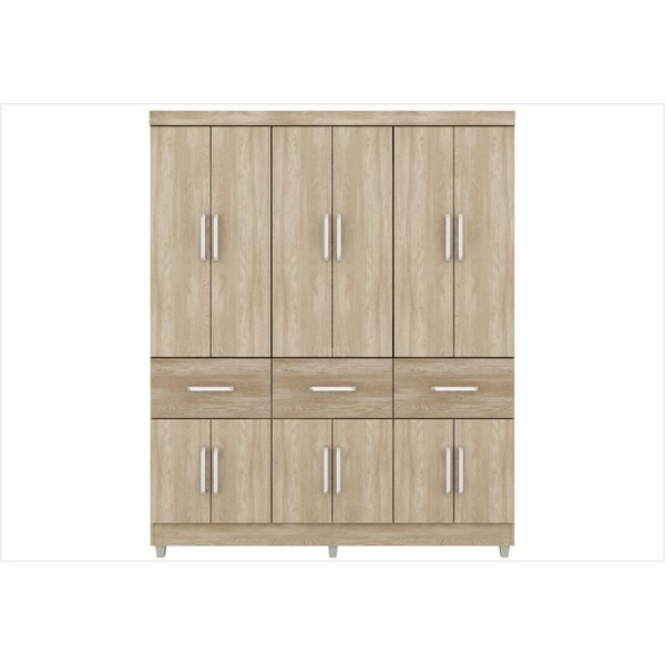 Guarda Roupa 12 Portas E 03 Gavetas Atlanta Nogal/vanilla - Demóbile ...