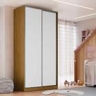 Guarda Roupa 2 Portas De Correr Freijó Natural Branco 120x59 | Leroy Merlin