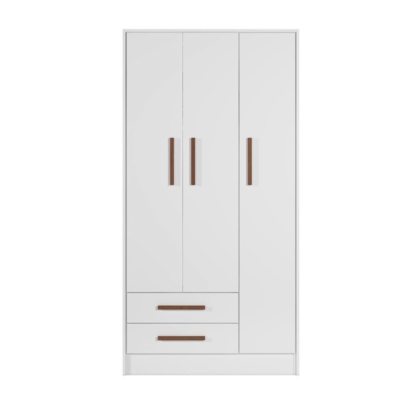 Guarda-roupa 3 Portas 2 Gavetas Floc Branco – Móveisaqui | Leroy Merlin