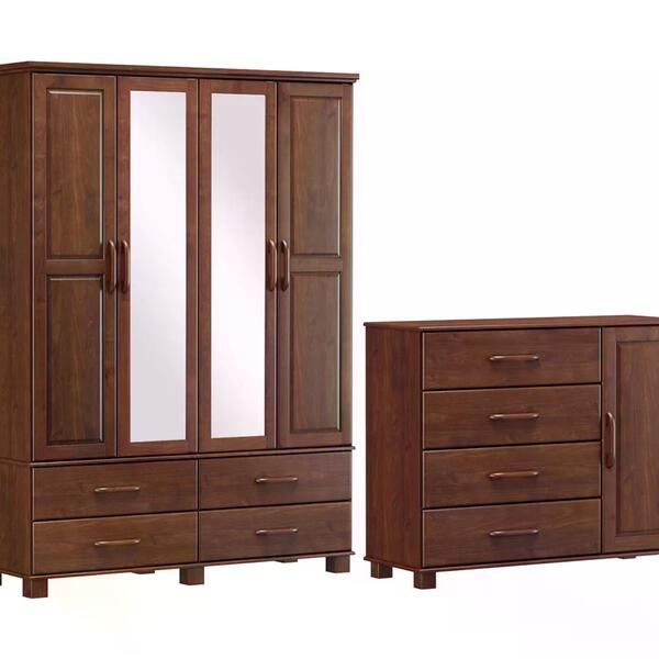 Guarda Roupa 4 Pt E Comoda 1 Pt 4 Gv Madeira Maciça 2232x2231 Ouro Fnt ...