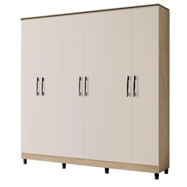Guarda Roupa 6 Portas 4 Gavetas Delta Grafite Fenix | Leroy Merlin