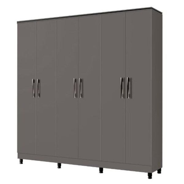 Guarda Roupa 6 Portas 4 Gavetas Delta Grafite Fenix | Leroy Merlin