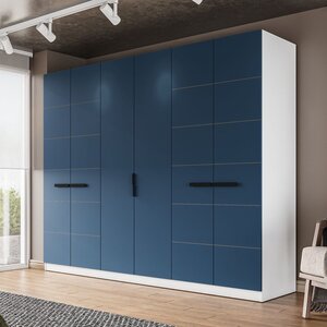 Guarda-roupa 6 Portas 4 Gavetas Lisboa Branco/azul | Leroy Merlin
