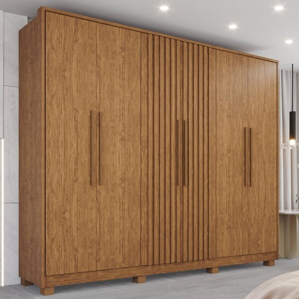 Guarda-roupa 6 Portas Com Ripado 6 Gavetas Potenza Cinamomo | Leroy Merlin