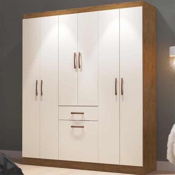 Guarda-roupa 7 Portas 1 Gaveta Nairóbi Multimóveis Vcr4154 | Leroy Merlin