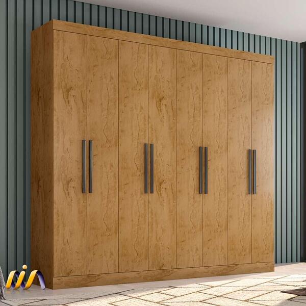 Guarda Roupa 8 Portas 4 Gavetas Freijó 168497 Araplac | Leroy Merlin