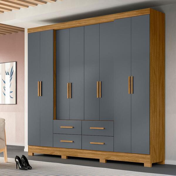 Guarda Roupa 8 Portas Chicago Freijó Cinza | Leroy Merlin