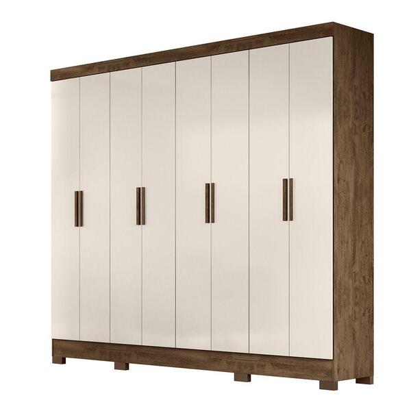 Guarda Roupa 8 Portas Diplomata Castanho Wood Baunilha | Leroy Merlin