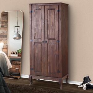 Guarda Roupa Antigo Pequeno 2 Portas Madeira Maciça Marrom 4000 Denk ...