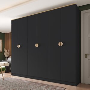 Guarda-roupa Casal 100% Mdf Bp 6 Portas 4 Gavetas Asti Preto | Leroy Merlin