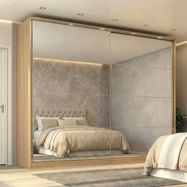Guarda Roupa Casal 2 Portas De Correr 4 Gavetas 100% Mdf Santorini ...