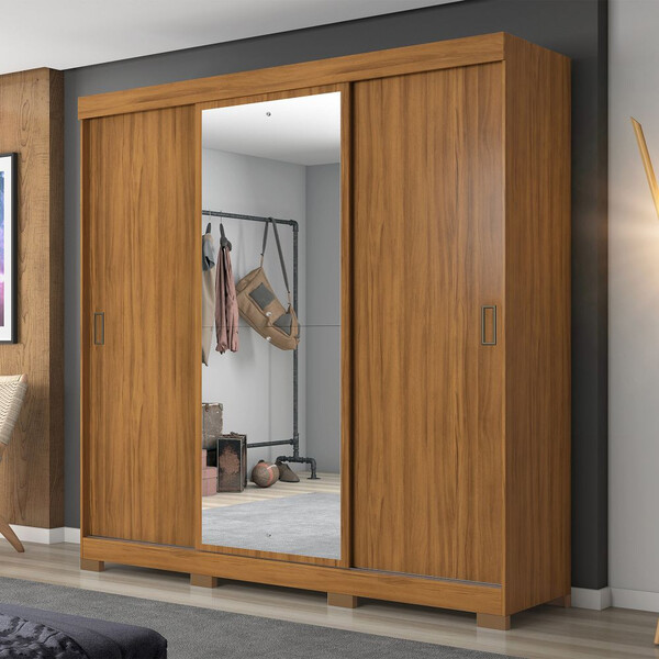 Guarda Roupa Casal 3 Portas 4 Gavetas Com Espelhos Nt5020 Notável ...
