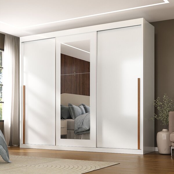 Guarda-roupa Casal 3 Portas De Correr E 6 Gavetas Spazio Yescasa Branco ...