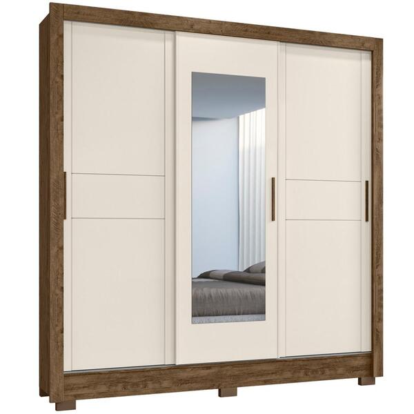 Guarda Roupa Casal 3 Portas Deslizantes Com Espelho 9880 Moval | Leroy ...